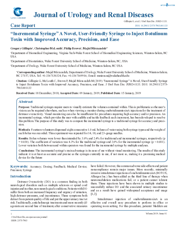 (PDF) Incremental Syringe a Novel User Friendly Syringe to Inject ...