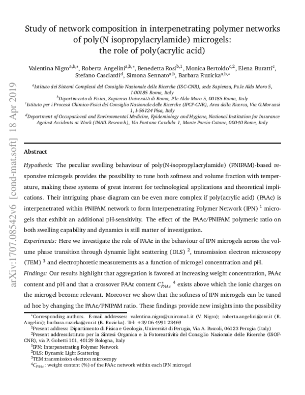 (PDF) Study of network composition in interpenetrating polymer networks of poly(N ...