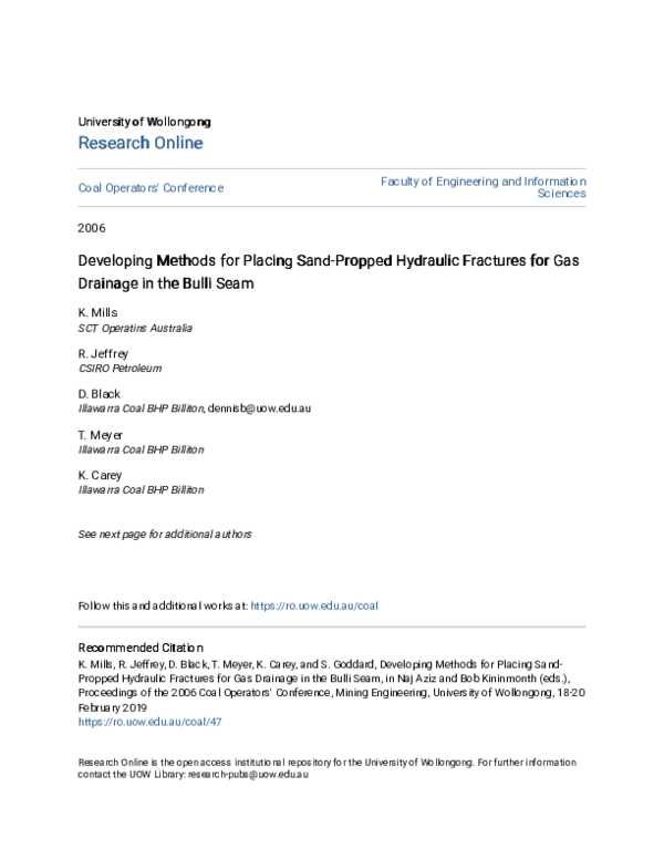 (PDF) Developing Methods for Placing Sand-Propped Hydraulic Fractures ...