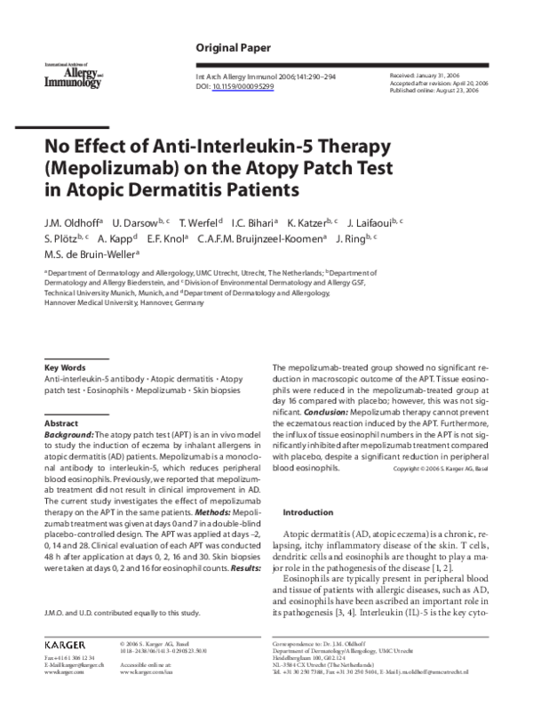 (PDF) No Effect of Anti-Interleukin-5 Therapy (Mepolizumab) on the ...