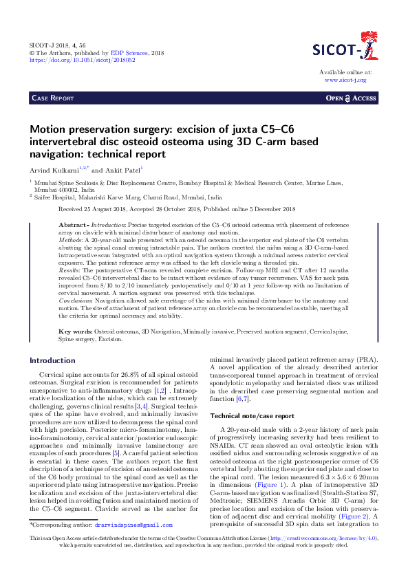 (PDF) Motion preservation surgery: excision of juxta C5–C6 ...