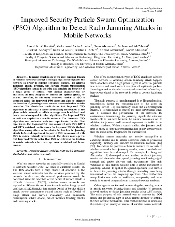 (PDF) Improved Security Particle Swarm Optimization (PSO) Algorithm to ...