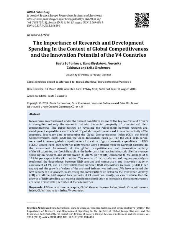 (PDF) The Importance of Research and Development Spending In the ...