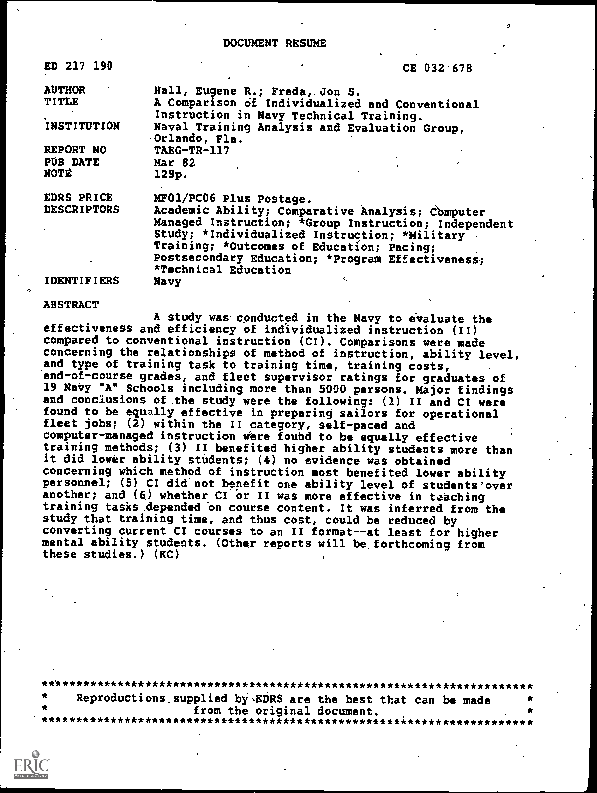 (PDF) A comparison of individualized and conventional instruction in ...