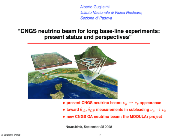 (PDF) CNGS neutrino beam for long base-line experiments: present status ...