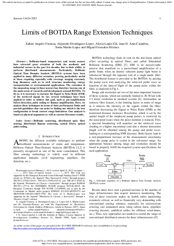 (PDF) Limits of BOTDA Range Extension Techniques