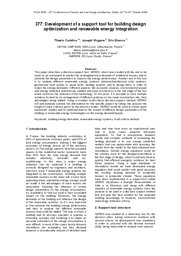 (PDF) 377: Development of a Support Tool for Building Design ...