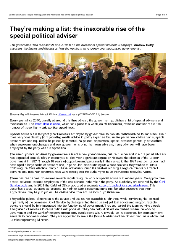 (PDF) They’re making a list: the inexorable rise of the special ...