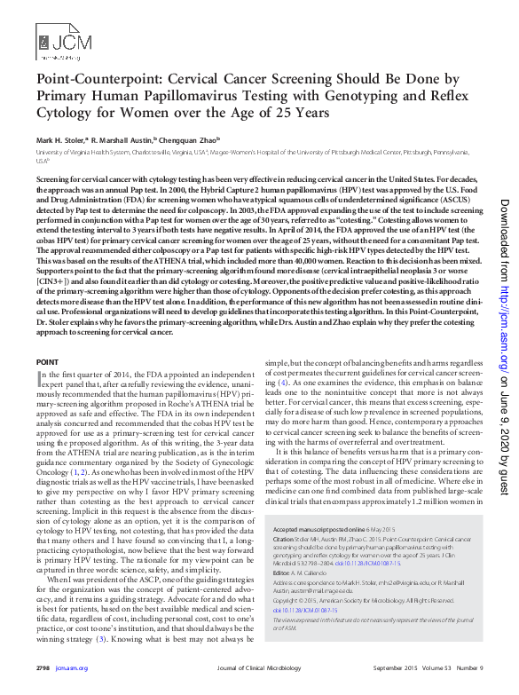 (PDF) Cervical cancer screening should be done by primary HPV testing ...