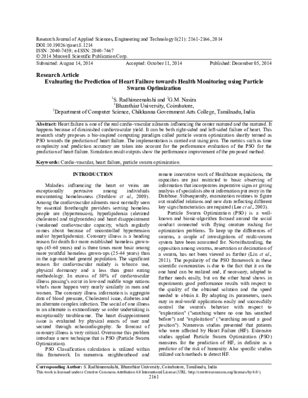 (PDF) Evaluating the Prediction of Heart Failure towards Health ...