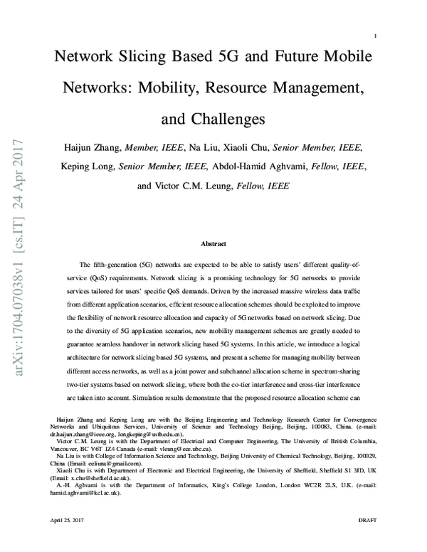 Pdf Network Slicing Based 5g And Future Mobile Networks Mobility