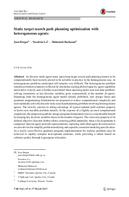 (PDF) Static target search path planning optimization with ...