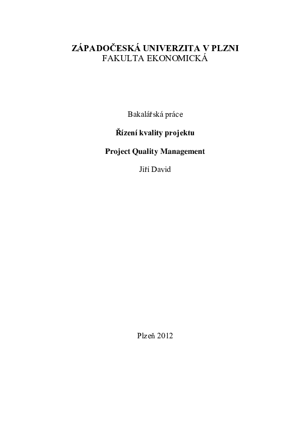 (PDF) Project Quality Management
