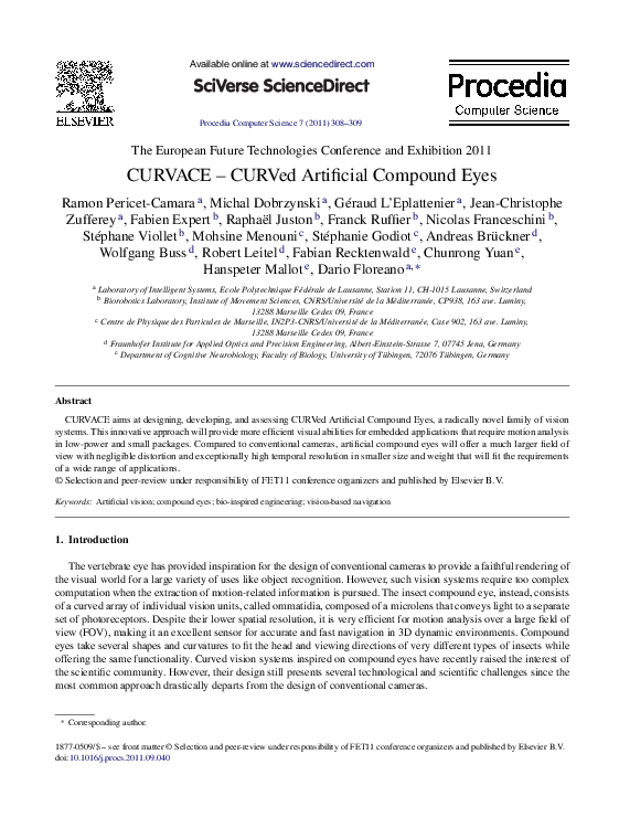 (PDF) CURVACE – CURVed Artificial Compound Eyes | Stéphane Viollet ...