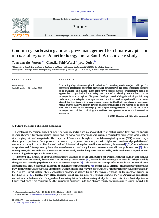 (PDF) Combining backcasting and adaptive management for climate ...