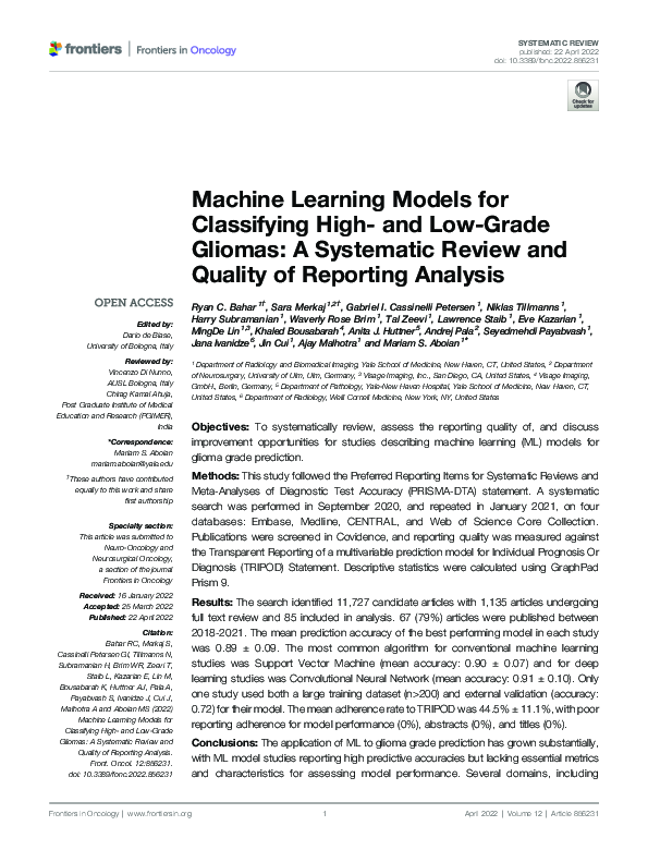 (PDF) Machine Learning Models for Classifying High- and Low-Grade ...
