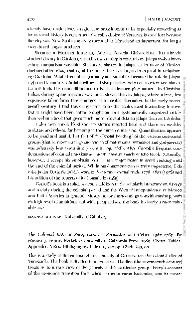 (PDF) The Colonial Elite of Early Caracas: Formation and Crisis, 1567-1767