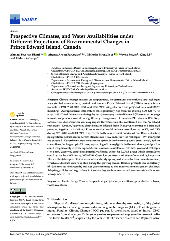 (PDF) Prospective Climates, and Water Availabilities under Different ...