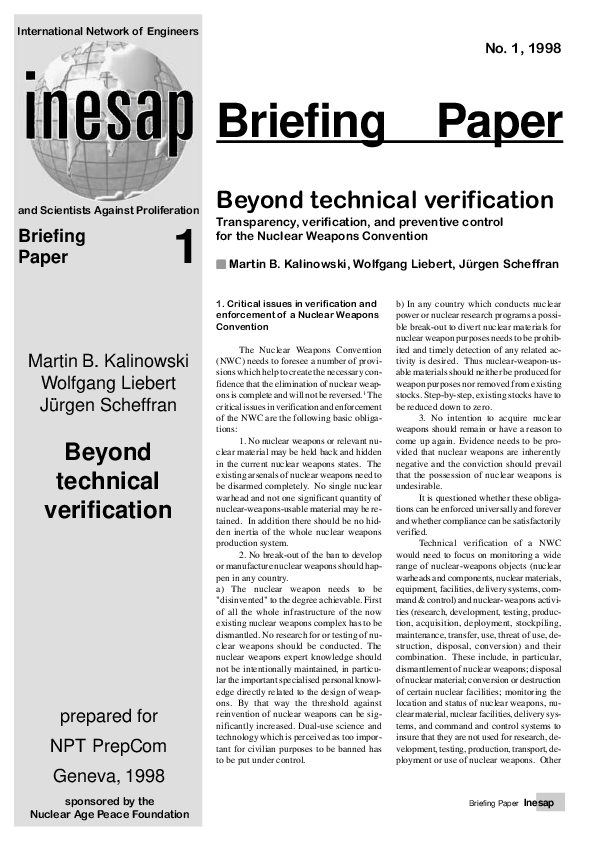 (PDF) Beyond technical verification : [transparency, verification, and ...