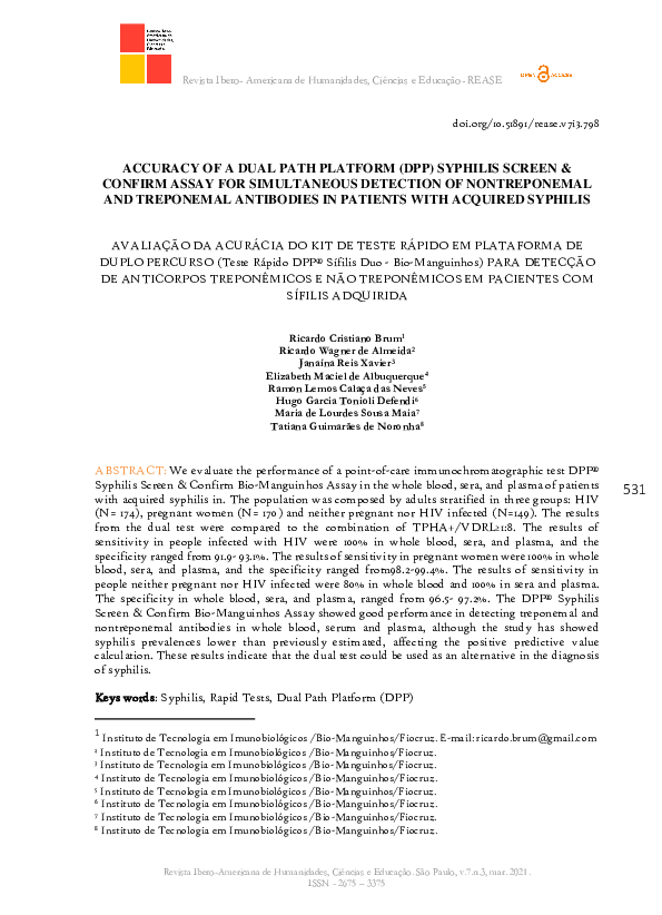 (PDF) Accuracy of a Dual Path Platform (DPP) Syphilis Screen & Confirm ...