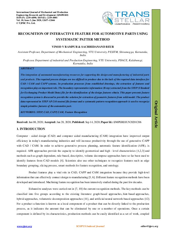 (PDF) Recognition of Interactive Feature for Automotive Parts Using ...