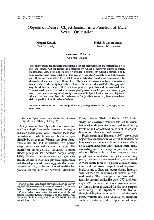 (PDF) Objects of desire: Objectification as a function of male sexual ...