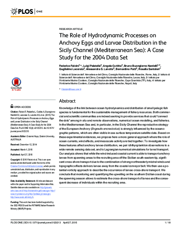 (PDF) The Role of Hydrodynamic Processes on Anchovy Eggs and Larvae ...