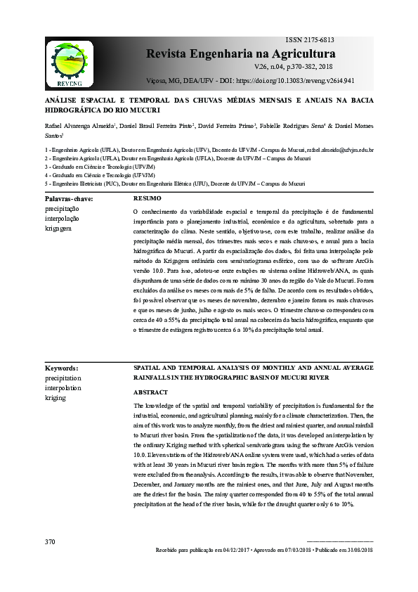 (PDF) Análise Espacial e Temporal Das Chuvas Médias Mensais e Anuais Na ...