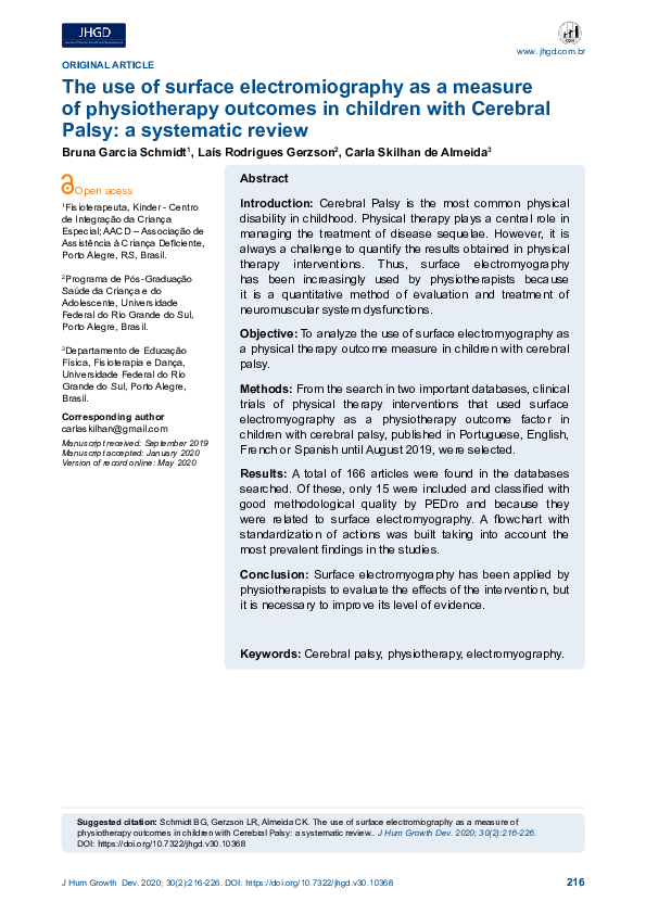 (PDF) The use of surface electromiography as a measure of physiotherapy ...