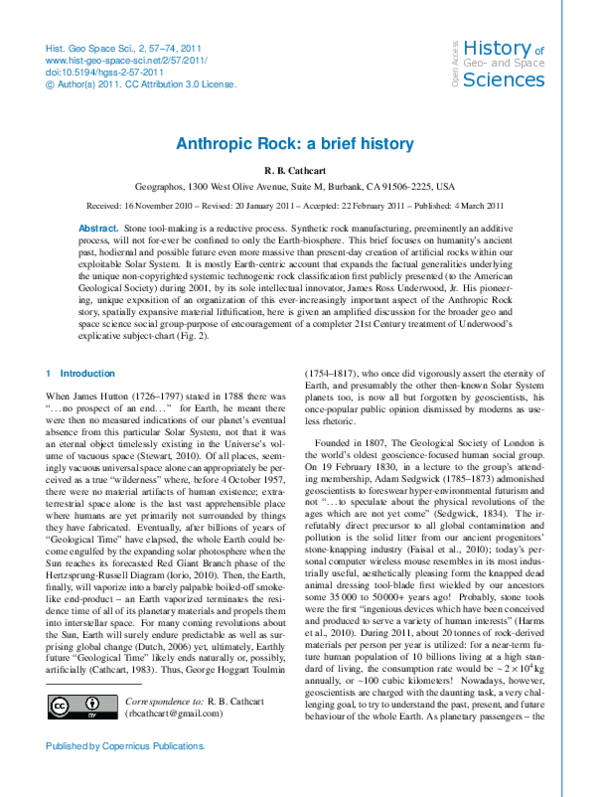 (PDF) Anthropic Rock: a brief history