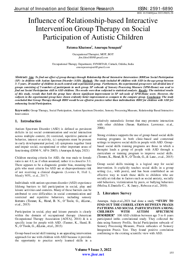 (PDF) Influence of Relationship-based Interactive Intervention Group ...