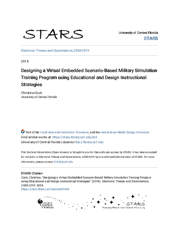 (PDF) Designing a Virtual Embedded Scenario-Based Military Simulation Training Program using ...