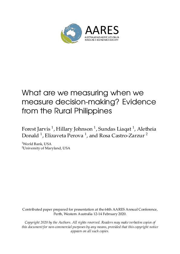 (PDF) What are we measuring when we measure decision-making? Evidence ...