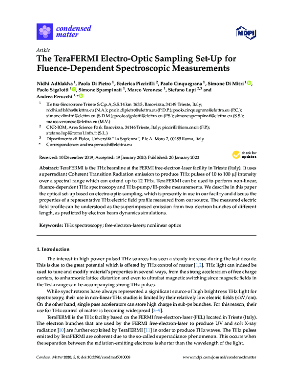 (PDF) The TeraFERMI Electro-Optic Sampling Set-Up for Fluence-Dependent ...