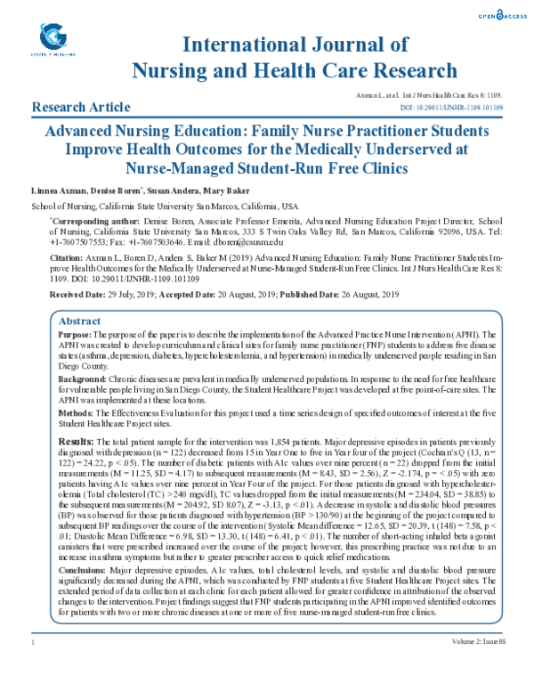 (PDF) Advanced Nursing Education Family Nurse Practitioner Students ...