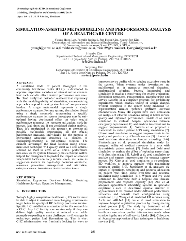 (PDF) Simulation-Assisted Metamodeling and Performance Analysis of a Healthcare Center