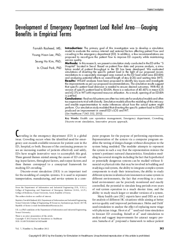 (PDF) Development of emergency department load relief area--gauging ...