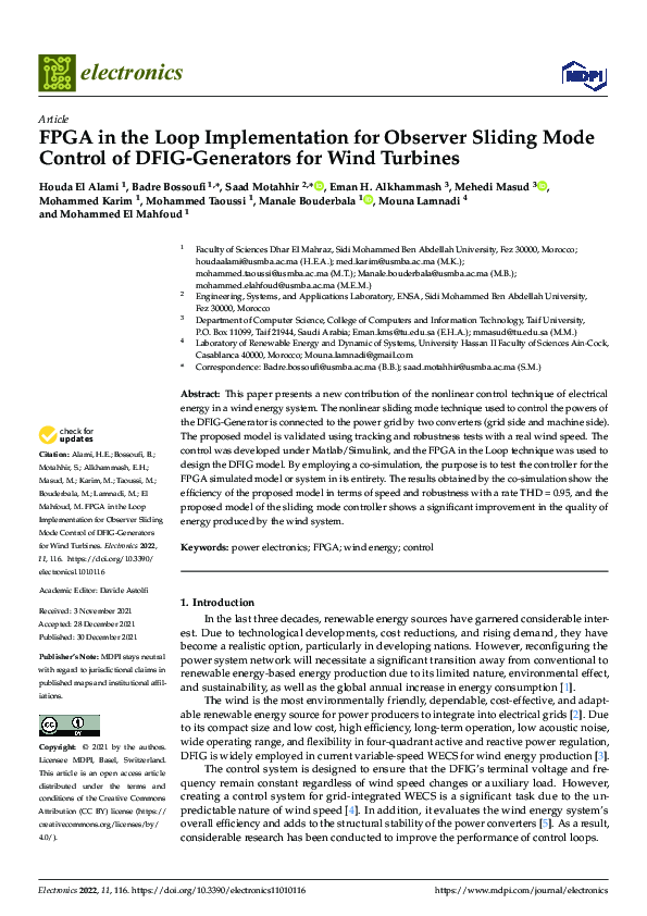 Pdf Fpga In The Loop Implementation For Observer Sliding Mode Control Of Dfig Generators For
