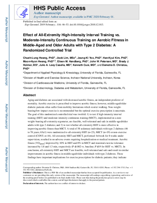 (PDF) Effect of all-extremity high-intensity interval training vs. moderate-intensity continuous ...
