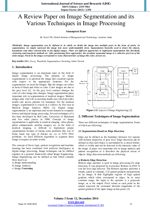 (PDF) A Review Paper on Image Segmentation and its Various Techniques ...
