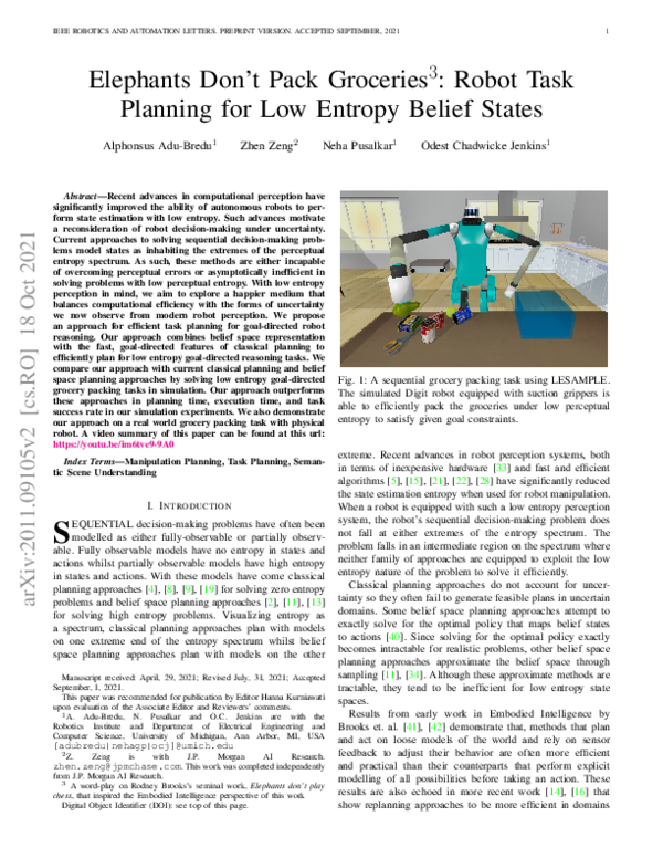 (PDF) Elephants Dont Pack Groceries: Robot Task Planning for Low ...