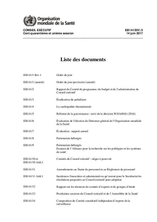 (PDF) Liste des documents