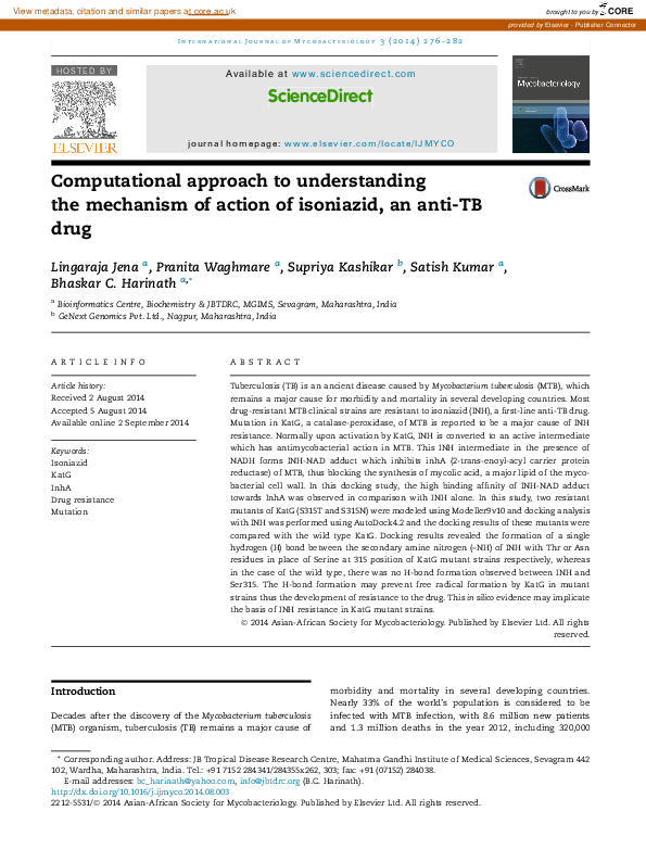 (PDF) Computational approach to understanding the mechanism of action ...