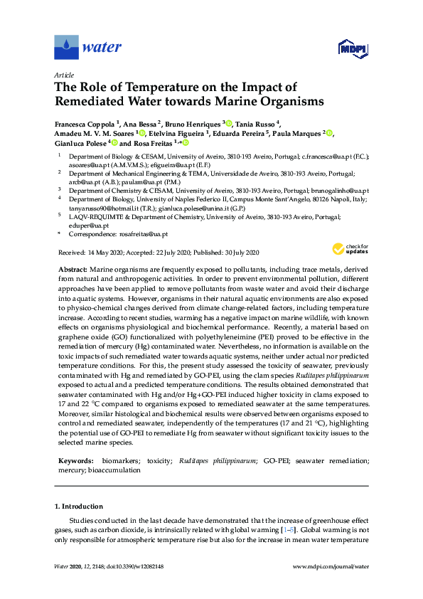 (PDF) The Role of Temperature on the Impact of Remediated Water towards ...