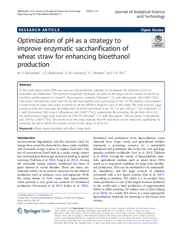 (PDF) Optimization of pH as a strategy to improve enzymatic ...