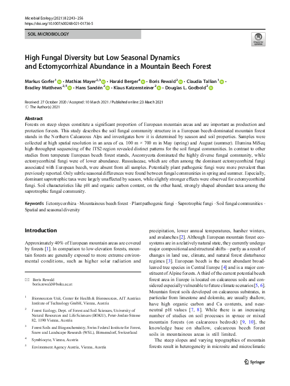 (PDF) High Fungal Diversity but Low Seasonal Dynamics and Ectomycorrhizal Abundance in a ...