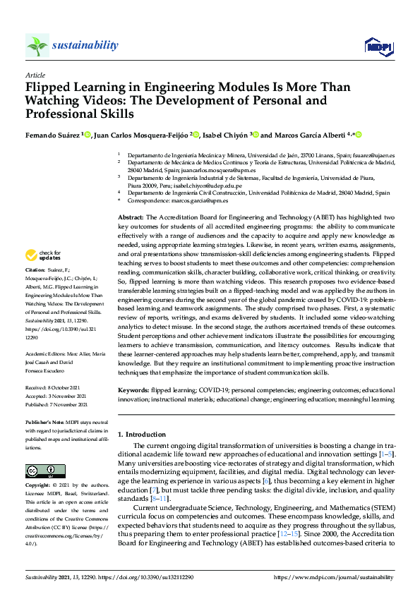 (PDF) Flipped Learning in Engineering Modules Is More Than Watching ...