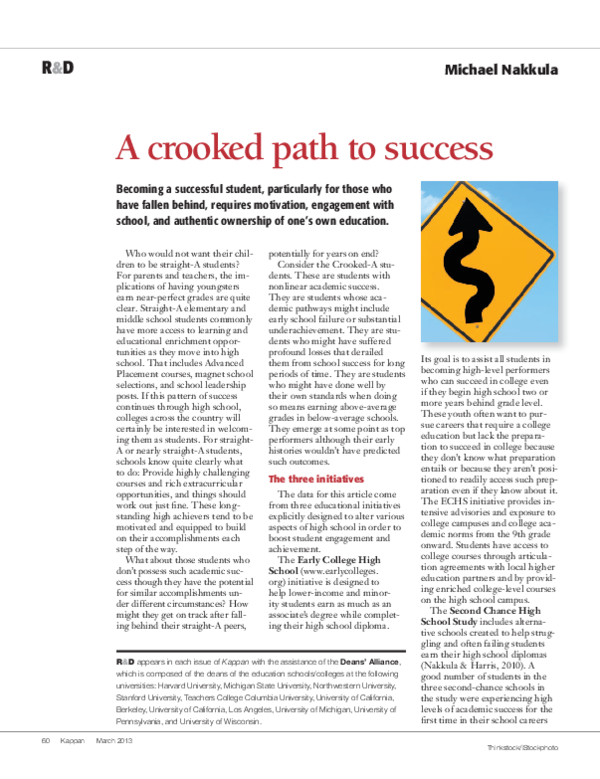 (PDF) A Crooked Path to Success