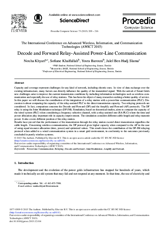 (PDF) Decode and Forward Relay-Assisted Power-Line Communication