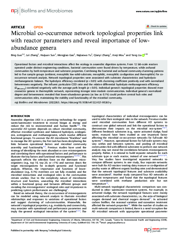 (PDF) Microbial co-occurrence network topological properties link with ...